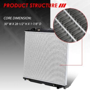 Auto Dynasty DPI 2741 Factory Style 1-Row Cooling Radiator, Compatible with Ford Excursion F250 F350 F450 F550 Super Duty 6.0L Diesel AT/MT 03-05, Aluminum Core