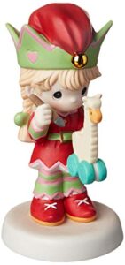 precious moments paint your christmas with love 4th annual elf bisque porcelain 191021 figurine, one size, multi