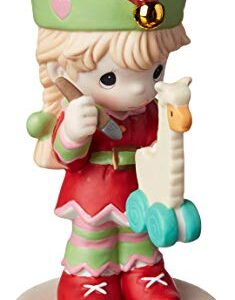 Precious Moments Paint Your Christmas with Love 4th Annual Elf Bisque Porcelain 191021 Figurine, One Size, Multi