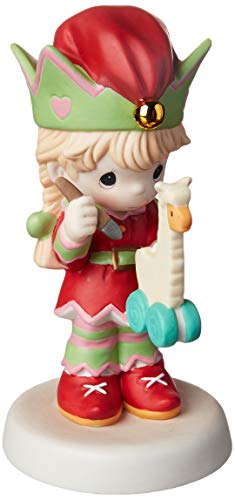 Precious Moments Paint Your Christmas with Love 4th Annual Elf Bisque Porcelain 191021 Figurine, One Size, Multi