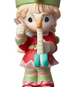 Precious Moments Paint Your Christmas with Love 4th Annual Elf Bisque Porcelain 191021 Figurine, One Size, Multi