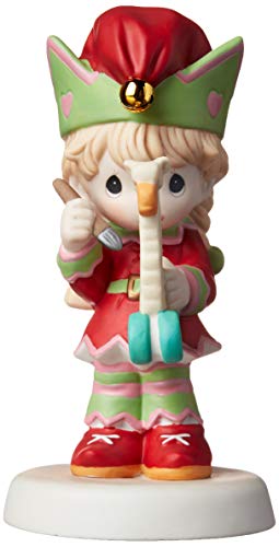 Precious Moments Paint Your Christmas with Love 4th Annual Elf Bisque Porcelain 191021 Figurine, One Size, Multi