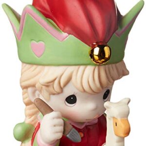 Precious Moments Paint Your Christmas with Love 4th Annual Elf Bisque Porcelain 191021 Figurine, One Size, Multi