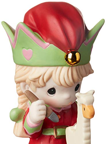 Precious Moments Paint Your Christmas with Love 4th Annual Elf Bisque Porcelain 191021 Figurine, One Size, Multi