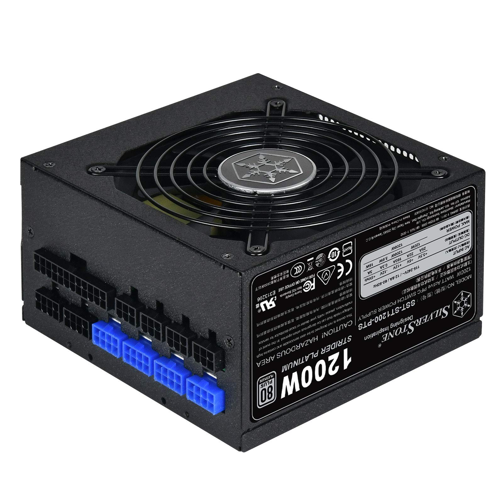 SilverStone Technology 1200 Watt Fully Modular 80 Plus Platinum Power Supply in Ultra Compact 140MM in Depth ST1200-PTS