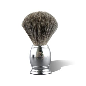 shaving brush for men, synthetic hair chrome metal best brush for personal and professional shaving hair salon tool gifts for friends, for fathers day (knot size 20mm)