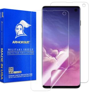 armorsuit 2 pack militaryshield screen protector designed for samsung galaxy s10 (6.1 inch) case friendly hd clear film - made in usa