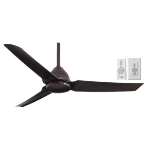 minka-aire f753-ka, java kocoa 54" outdoor ceiling fan with remote and additional wall control