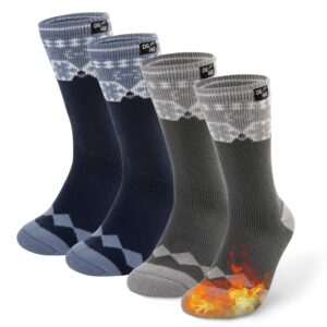 dg hill boot socks striped sock - warm socks for winter cold weather heated sock - thermal sock thick hiking long socks 2 pack