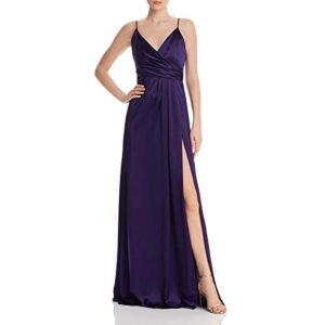 jill jill stuart womens satin wrap evening dress purple 12