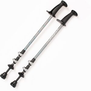 Urban Poling ACTIVATOR2®, Dark Gray/Cyan, 1 Pair – For Users Up to 6’4" – Lightweight, Aluminum Nordic Walking Sticks – Collapsible & Adjustable Hiking Gear – Ergonomic Rubber Grip, Carbide Metal Tip,