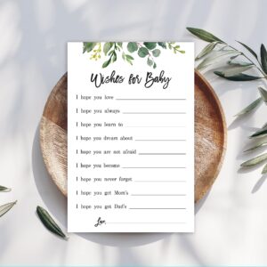 InvitationHouse 48 cnt Green Eucalyptus Leaves Baby Wish Cards