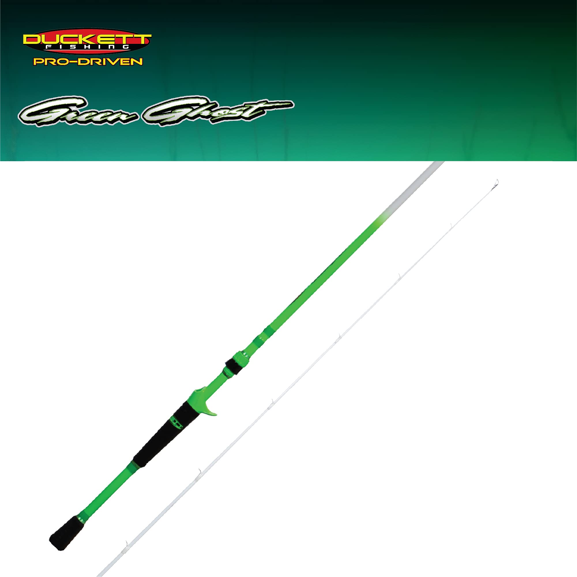 Duckett Fishing Green Ghost Spinning' 7'0" Durable Fishing Rod Med Fast