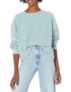 charles river apparel womens camden crew neck sweatshirt, bay, medium us