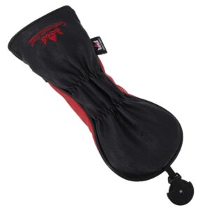 Craftsman Golf Rescue Hybrid Headcover Embroidery Bomb, Red and Black PU Leather Golf Head Covers for Hybrid (Hybrid Cover UT)