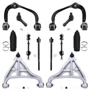 detroit axle - front end 12pc suspension kit for 2wd 05-08 ford f-150 lincoln mark lt [base payload] 4 upper lower control arms 2 sway bar links 4 tie rods 2 boots 2005 2006 2007 2008 replacement