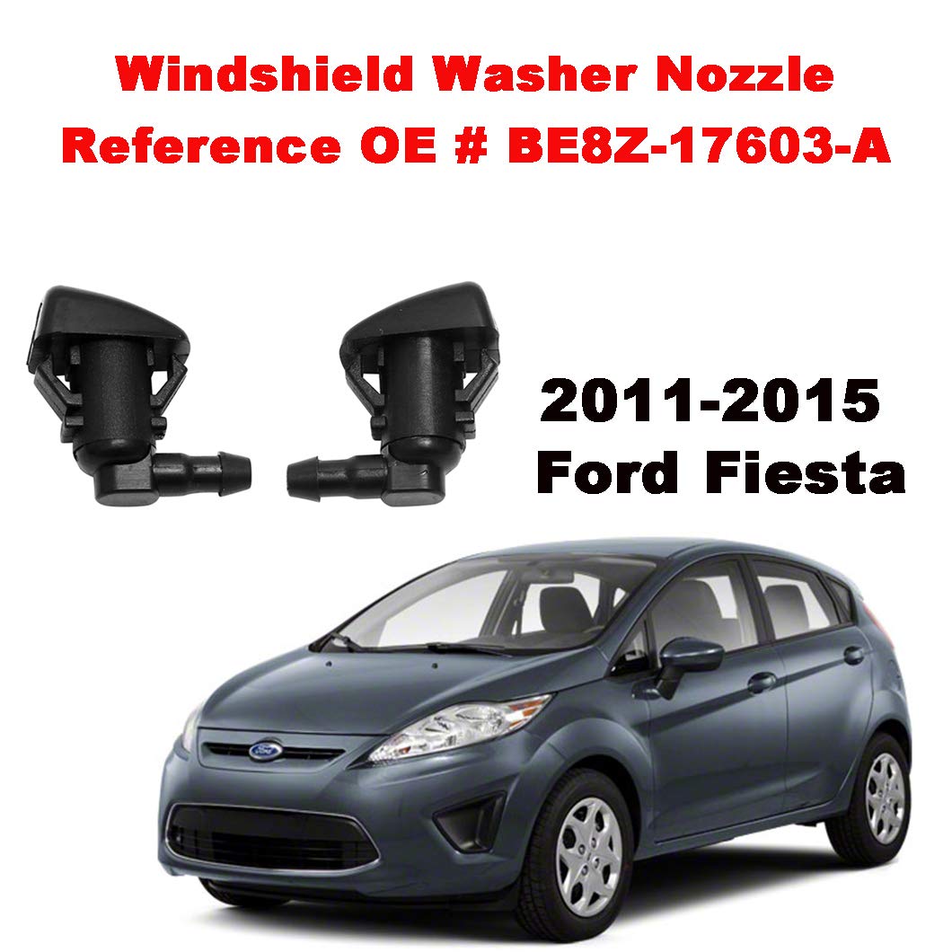 ZHParty 7C3Z-17603-A Wiper Spray Nozzle for Super Duty 2011-2016, Windshield Washer Nozzle fits for Ford 2008 2009 2010 F250 F350 F450 F550, for Fiesta 2011-2015 - Replaces OEM # BE8Z-17603-A, 2 Pcs