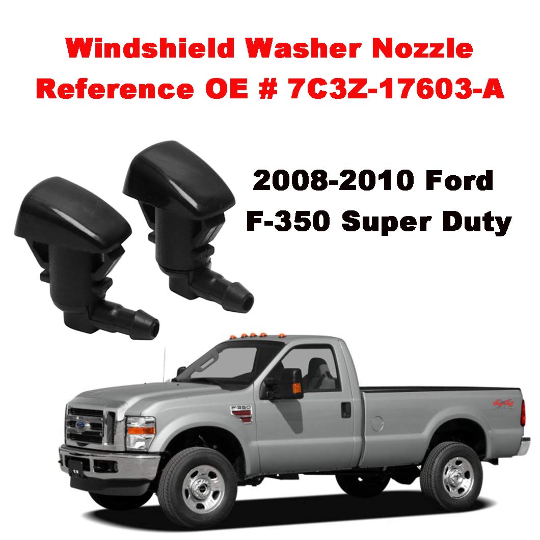 ZHParty 7C3Z-17603-A Wiper Spray Nozzle for Super Duty 2011-2016, Windshield Washer Nozzle fits for Ford 2008 2009 2010 F250 F350 F450 F550, for Fiesta 2011-2015 - Replaces OEM # BE8Z-17603-A, 2 Pcs