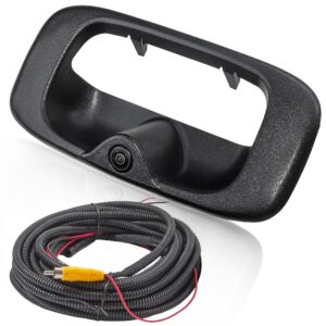 eway tailgate handle backup camera for 1999-2007 chevy silverado gmc sierra 1500 2500 3500 hd classic tailgate reversing rear view back up camera rca plug, replaces# 15228539, gm1915105, gm1916102