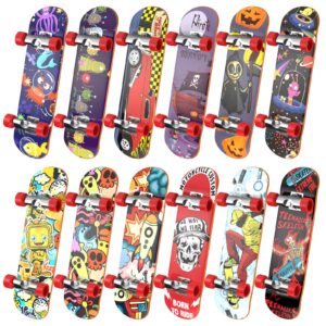 time4deals fingerboard mini finger skateboards toys 12pcs professional finger boards set creative fingertips movement, mini skateboard starter kit finger sports party favors novelty toy gift for kids