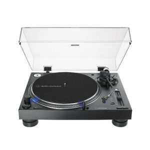 audio-technica at-lp140xp-bk direct-drive professional dj turntable, black, hi-fi, fully manual, 3 speed, high torque motor