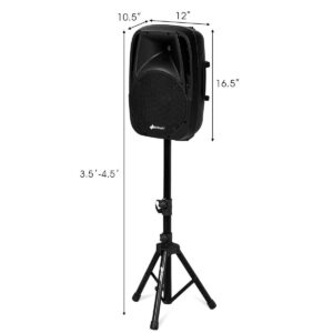 Costzon Portable 1600W 2-Way Powered PA Speaker System, Professional DJ Speakers with Active + Passive Loud Set, 2 Stands, Microphone, Bluetooth, USB/SD Card Input, FM Radio,Remote (2-Way)