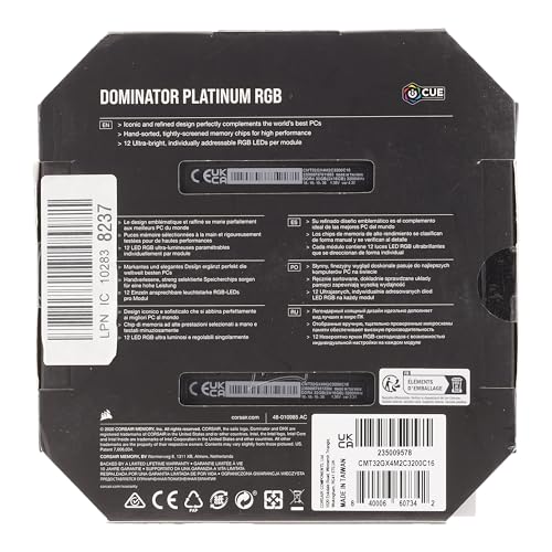 Corsair Dominator Platinum RGB 32GB (2x16GB) DDR4 3200 (PC4-25600) C16 1.35V Desktop Memory