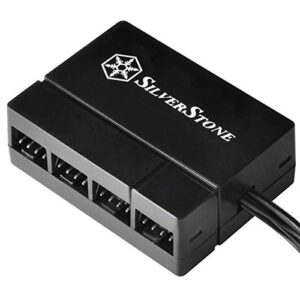 silverstone technology silverstone 8-port pwm fan hub/splitter for 4-pin & 3-pin fans* in black sst-cpf04-usa (newest version)