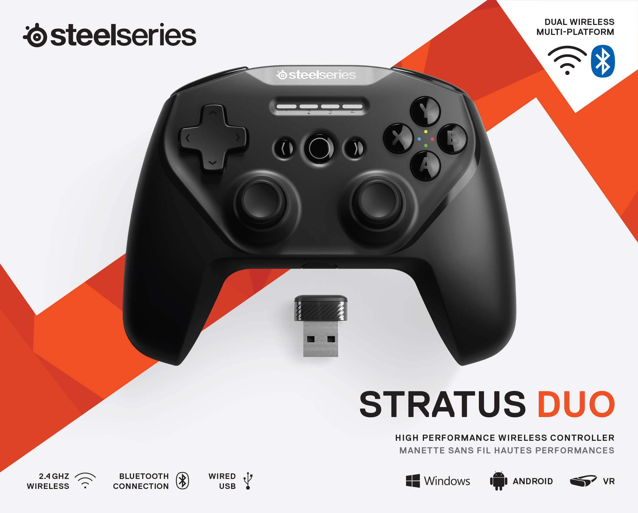 SteelSeries Stratus Duo Wireless Gaming Controller – Compatible with Android, Windows, VR, and Chromebooks – Dual-Wireless Connectivity – High-Performance Materials – Supports Fortnite Mobile