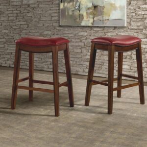 Picket House Furnishings Bowen 30" Backless Bar Stool in Red