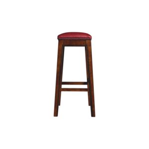 Picket House Furnishings Bowen 30" Backless Bar Stool in Red