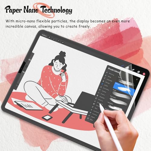 bersem 2 PACK Paperfeel Screen protector for iPad Pro 11 inch (2022/2021/2020/2018 Models) / iPad Air 5th / 4th Generation (10.9 inch), Matte PET film for Drawing, Anti-Glare, Easy Installation