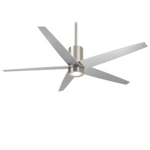 minka aire symbio 56 in. integrated led indoor brushed nickel ceiling fan with light with remote control