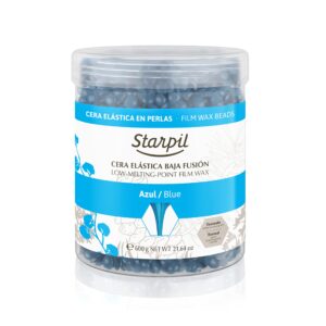 starpil wax 600g / 1.3 lb blue hard wax beads for painless hair removal, stripless wax beads, polymer blend low temperature wax for face, bikini, brazilian, legs, underarm, back and chest