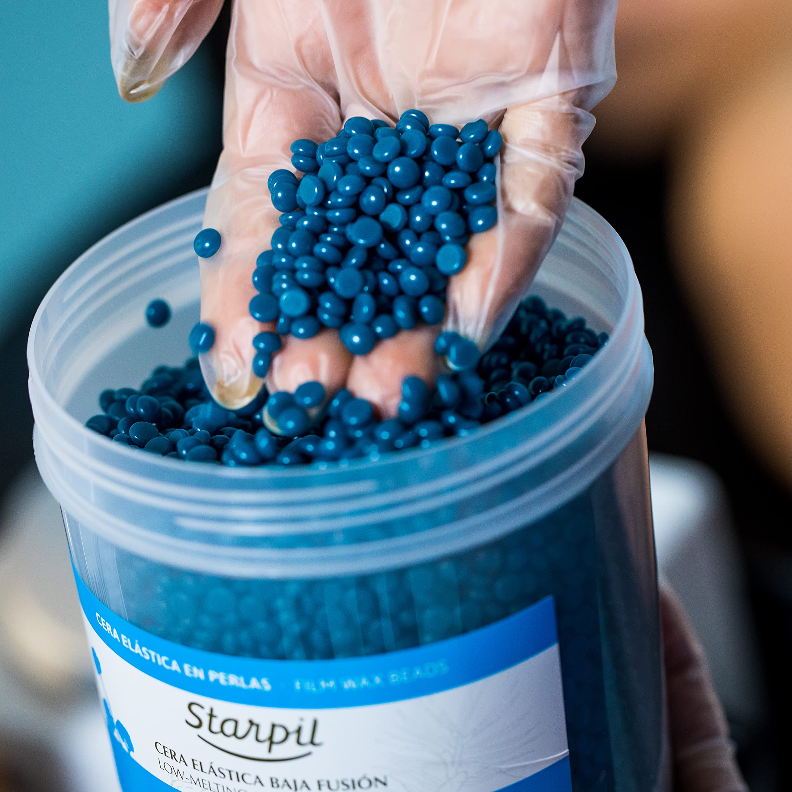 Starpil Wax 600g / 1.3 lb Blue Hard Wax Beads for Painless Hair Removal, Stripless Wax Beads, Polymer Blend Low Temperature Wax for Face, Bikini, Brazilian, Legs, Underarm, Back and Chest