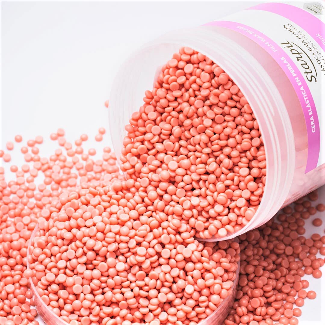 Starpil Wax 600g / 1.3 lb Pink Hard Wax Beads for Painless Hair Removal, Stripless Wax Beads, Polymer Blend Low Temperature Wax for Face, Bikini, Brazilian, Legs, Underarm, Back and Chest