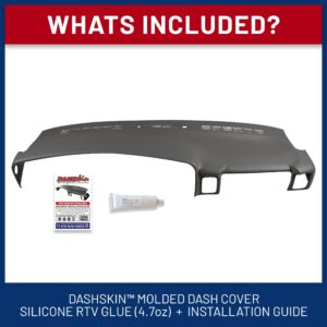 DashSkin USA Glue-on Molded Dash Cover Compatible with 00-06 GM SUVs (exc Escalade & Z71) and 99-06 Pickups in Dark Pewter (Dark Grey) - Easy Cracked Dashboard Fix - Made in America