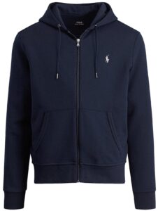 polo ralph lauren men's full zip active hoodie (large, navy)