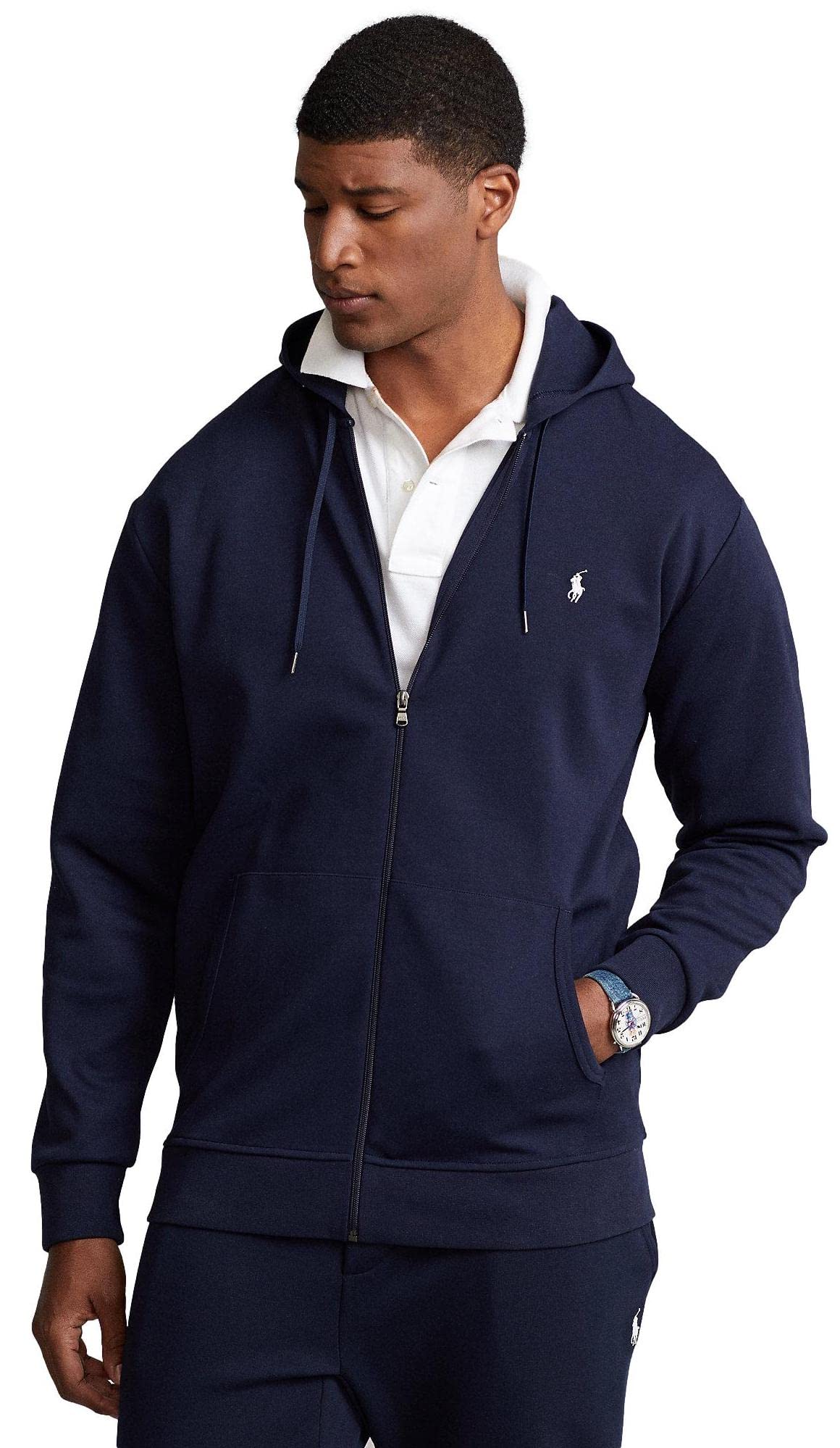 Polo Ralph Lauren Men's Full Zip Active Hoodie (Large, Navy)