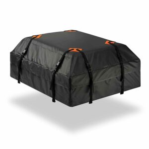 durable roof top waterproof cargo bag - zone tech classic black 15 cubic feet premium quality universal waterproof fold-able leak proof traveling roof top car bag