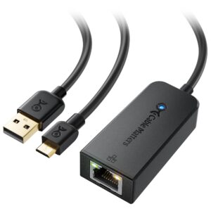 cable matters micro usb to ethernet adapter up to 480mbps for streaming sticks including chromecast, google home mini and more - not compatible with roku device