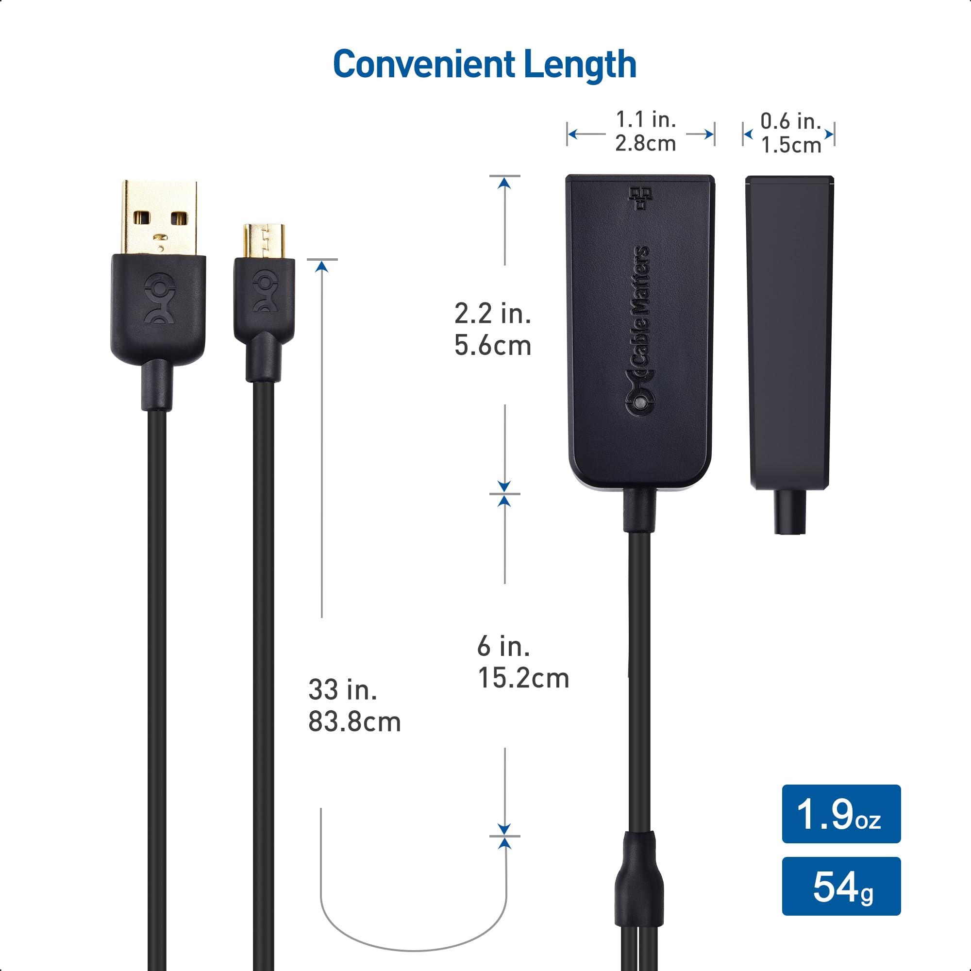 Cable Matters Micro USB to Ethernet Adapter Up to 480Mbps for Streaming Sticks Including Chromecast, Google Home Mini and More - Not Compatible with Roku Device