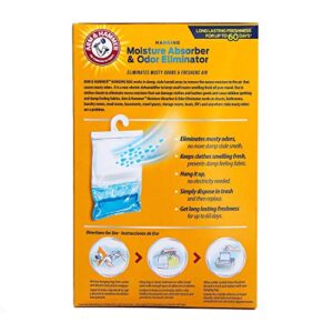 Arm & Hammer Clean Burst Hanging Moisture Absorber and Odor Eliminator - 2 Pack - Traps Moisture for Fresher, Cleaner Air