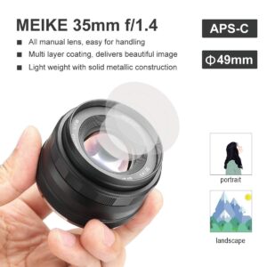 MEIKE MK-35mm F/1.4 Manual Focus Large Aperture Lens Compatible with Olympus Panasonic Micro Four Thirds M4/3 System Mirrorless Camera