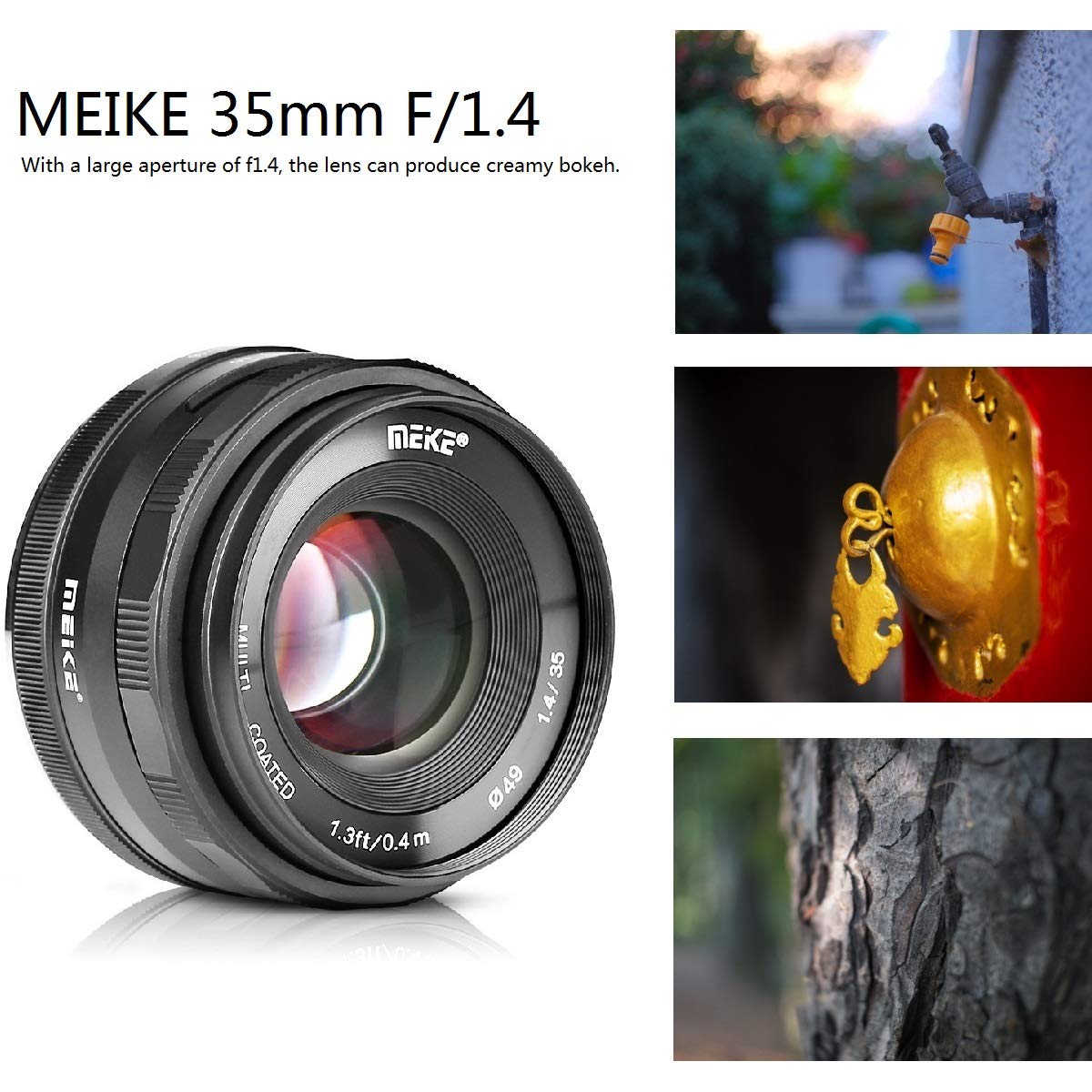 MEIKE MK-35mm F/1.4 Manual Focus Large Aperture Lens Compatible with Olympus Panasonic Micro Four Thirds M4/3 System Mirrorless Camera