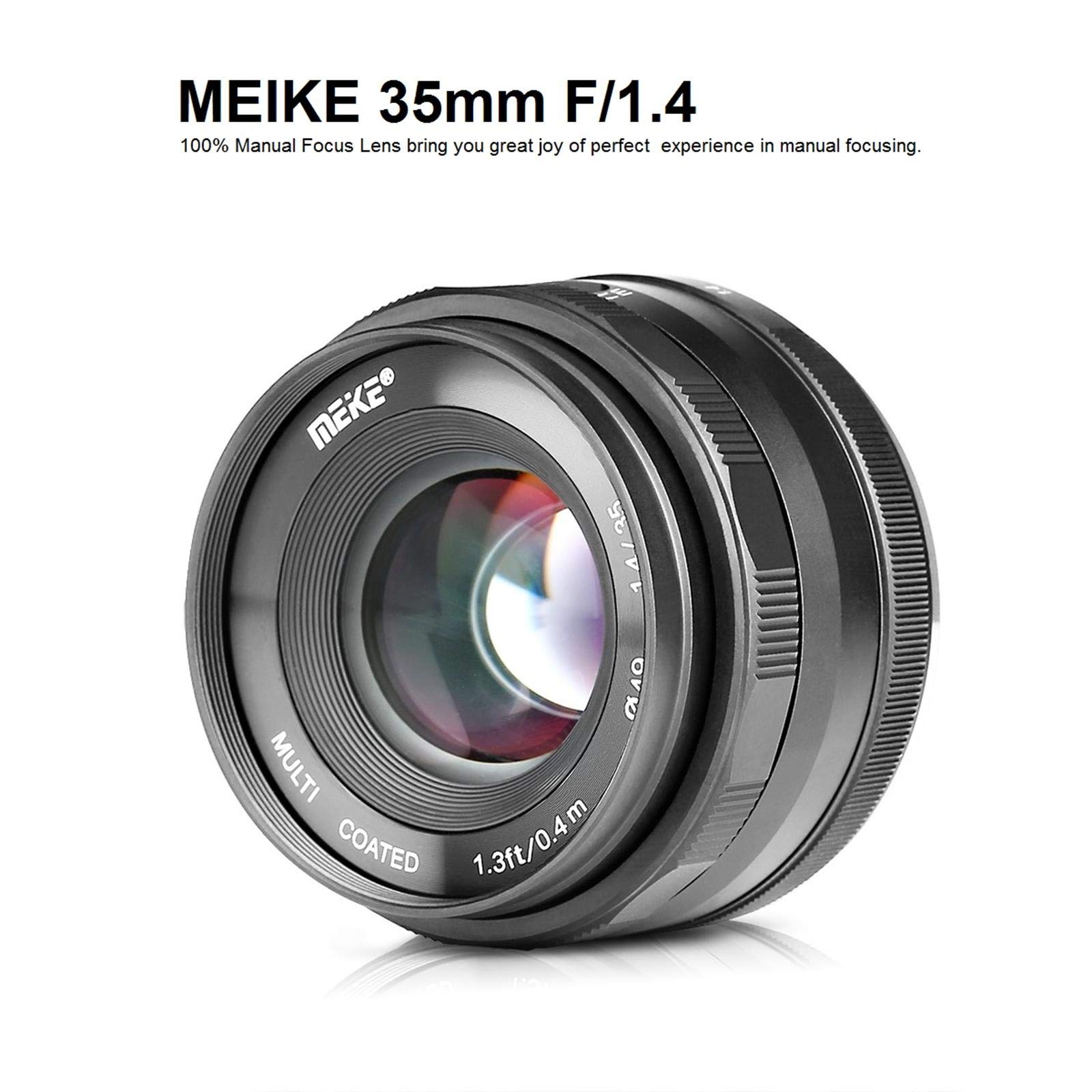 MEIKE MK-35mm F/1.4 Manual Focus Large Aperture Lens Compatible with Olympus Panasonic Micro Four Thirds M4/3 System Mirrorless Camera