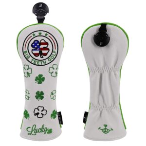 golf head covers hybrid headcover for woods hybrids rescue utility ut with interchangeable number tag (lucky clover)