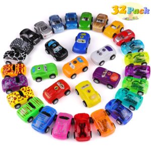 uweaontme doth pull back cars, 32 pack pull back racing vehicles mini car toys for kids