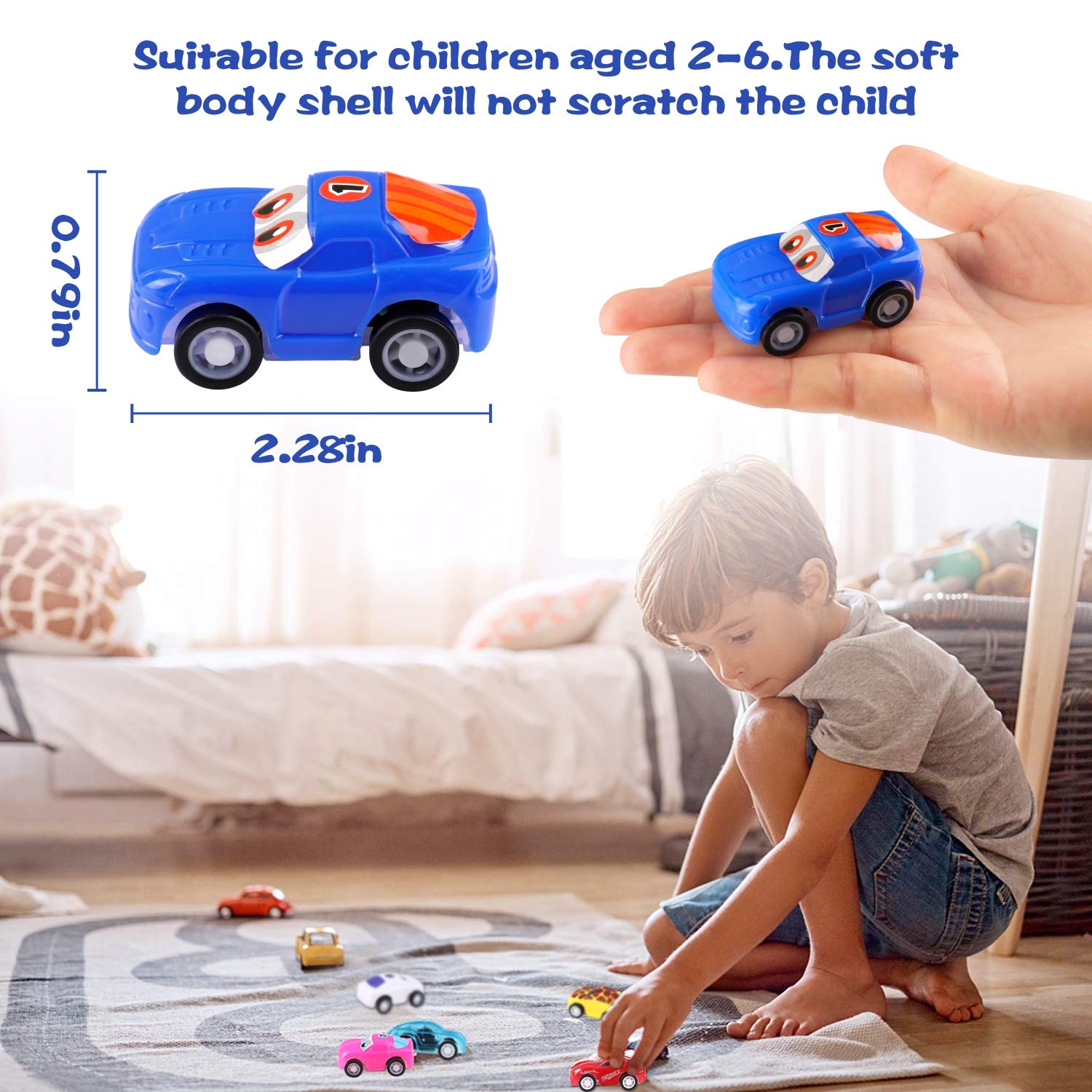 UWEAONTME DOTH Pull Back Cars, 32 Pack Pull Back Racing Vehicles Mini Car Toys for Kids