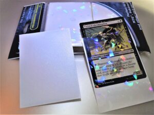 n e w professional holographic matte white 100 pack card deck protector sleeves precise fit for mtg and more!